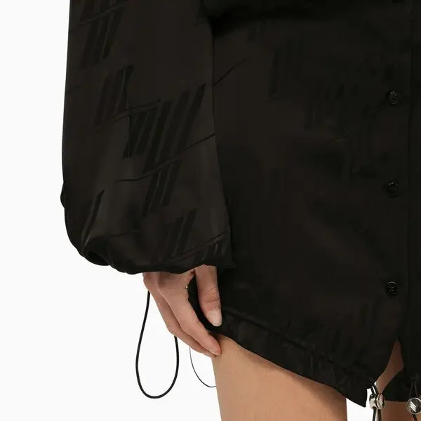 Attico The Drawstring Hem Mini Satin Dress