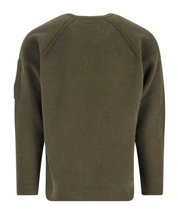C.P. COMPANY Logo Patch Crewneck Jumper - Brown