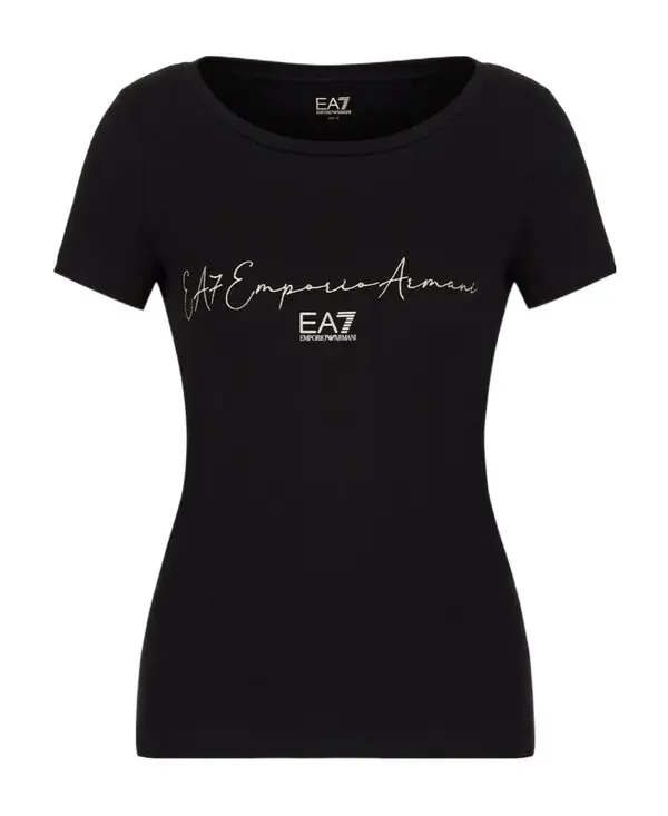 EA7 Logo Short-sleeve T-shirt - Black