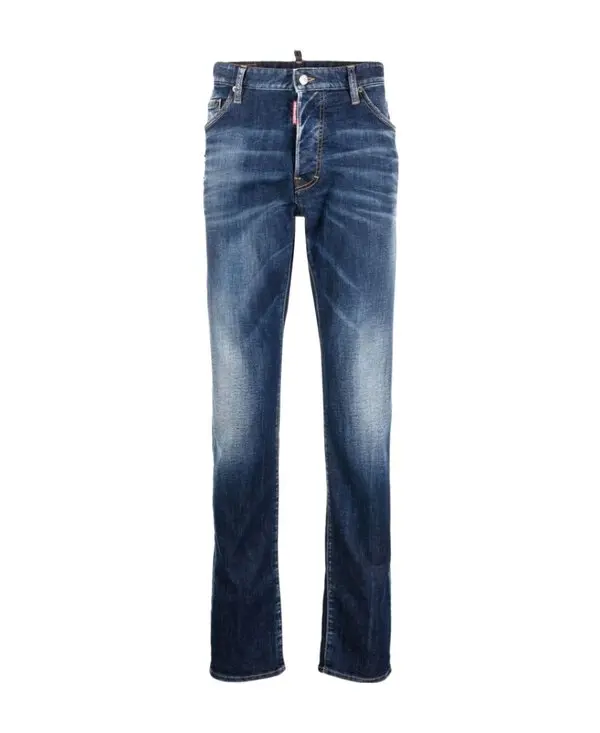 Dsquared2 Distressed Straight-leg Jeans - Blue