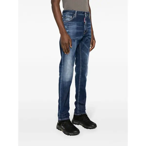 Dsquared2 Distressed Straight-leg Jeans - Blue