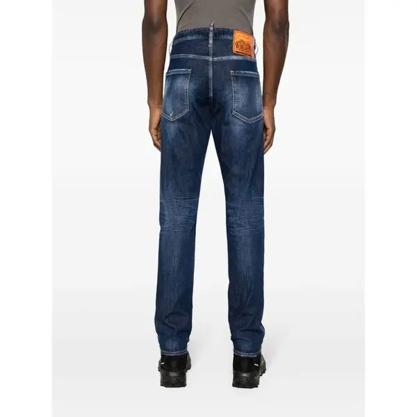 Dsquared2 Distressed Straight-leg Jeans - Blue