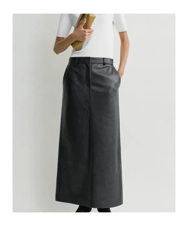 TOTEME Grained Leather Maxi Skirt