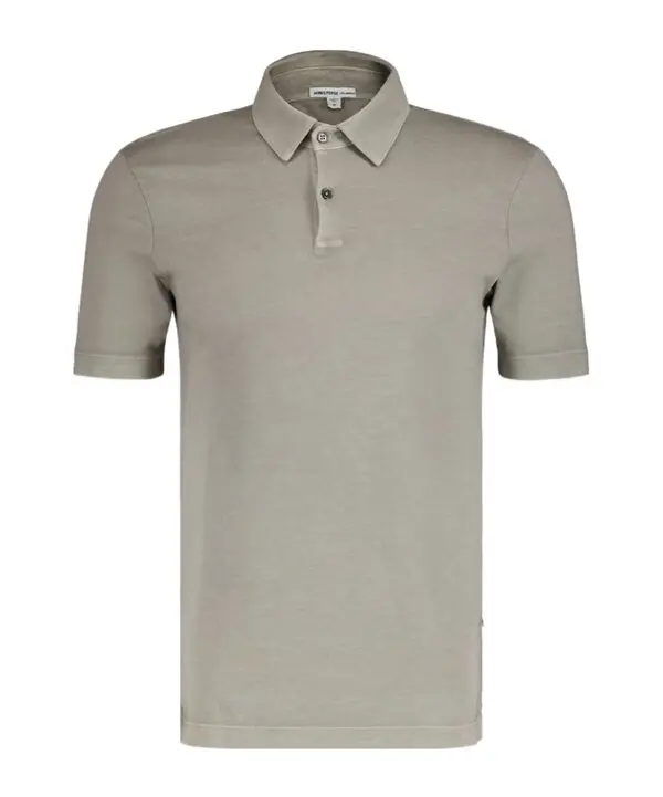 JAMES PERSE Short-sleeve Supima-cotton Polo Shirt - Gray