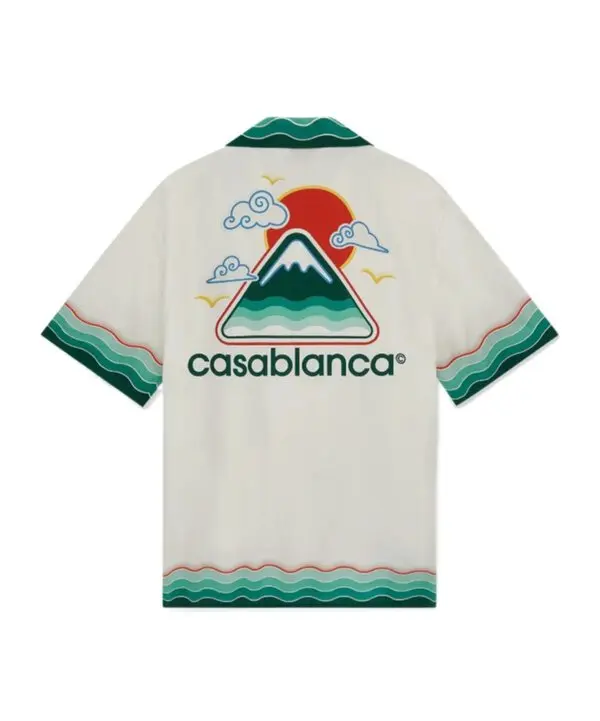 Casablanca Short Sleeve Shirt With Wavy Stripe Detail