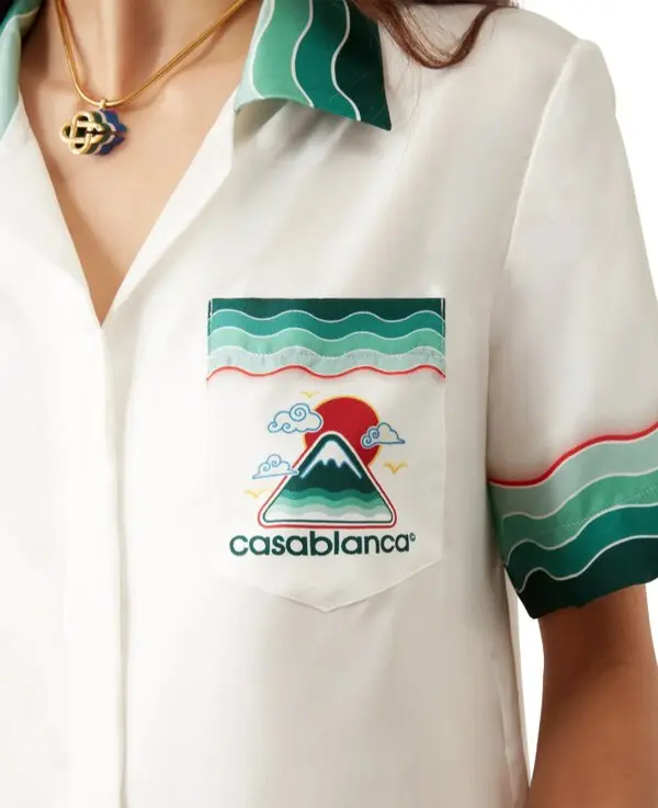 Casablanca Short Sleeve Shirt With Wavy Stripe Detail