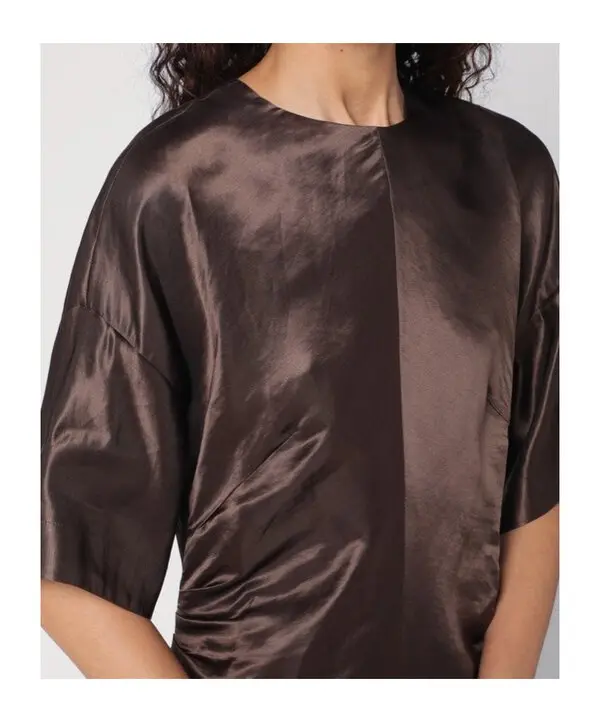 LOULOU STUDIO Round Neck Dress With Wide Sleeves And Slits
