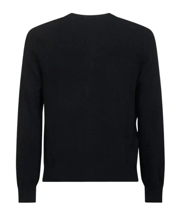 Play Comme Des Garcon Heart-patch Knitted Cardigan - Black