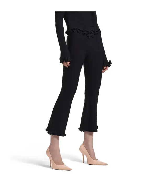 Balenciaga Flared Capri Pants With Bb Jacquard Logo