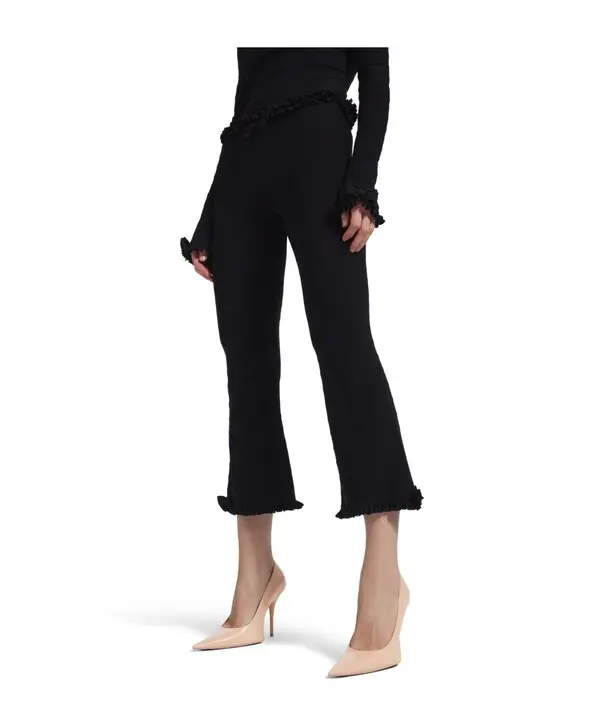 Balenciaga Flared Capri Pants With Bb Jacquard Logo