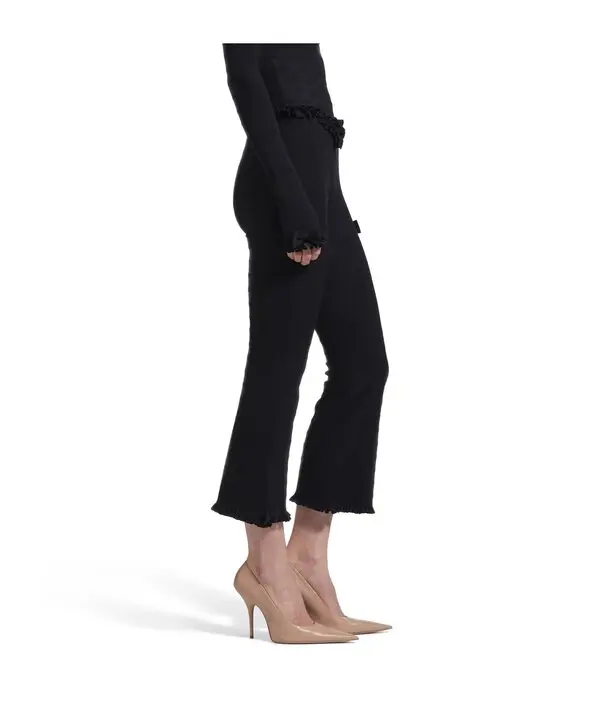 Balenciaga Flared Capri Pants With Bb Jacquard Logo