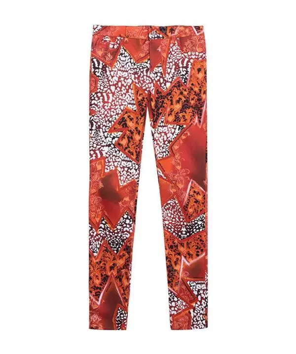 Versace Printed Casual Pants - Red
