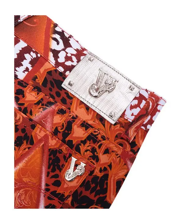 Versace Printed Straight Leg Casual Pants