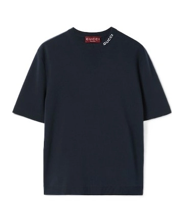 Gucci Logo Intarsia Knit T-shirt - Blue