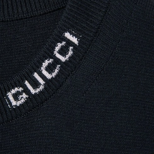 Gucci Logo Intarsia Knit T-shirt - Blue