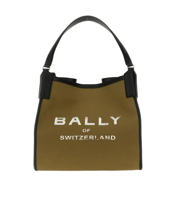 Bally Logo Printed Large Tote Bag - Green