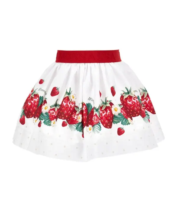 Monnalisa Printed Strawberry Skirt
