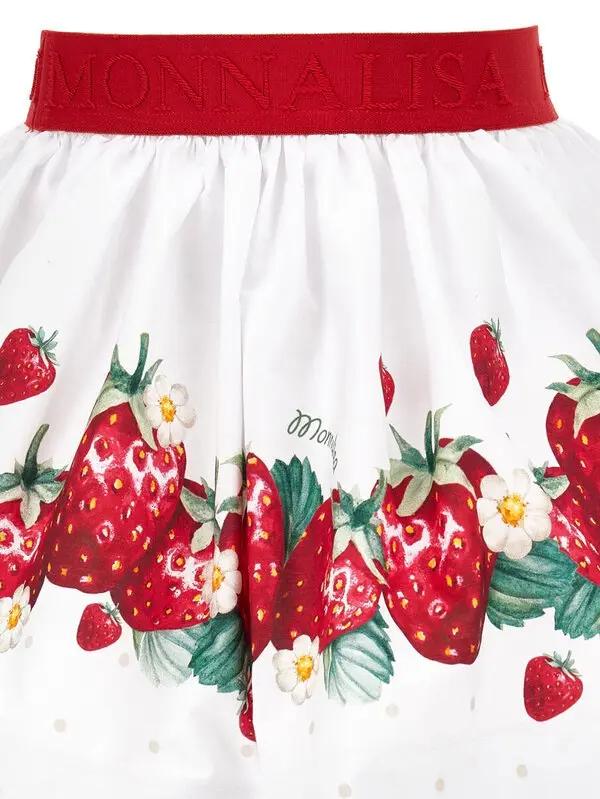 Monnalisa Printed Strawberry Skirt