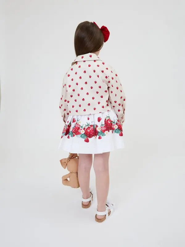 Monnalisa Printed Strawberry Skirt