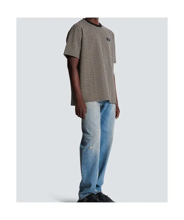 Balmain Logo Patch Monogrammed T-shirt - Black