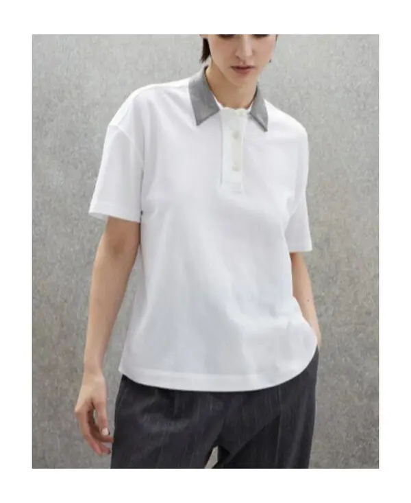 Brunello Cucinelli Stud Embellished Short-sleeved Polo Shirt