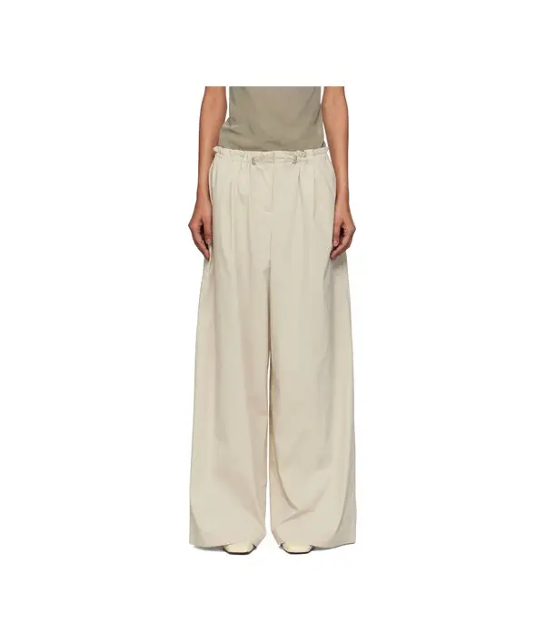 ST. AGNI Small Paper Bag Waist Casual Pants - Nude