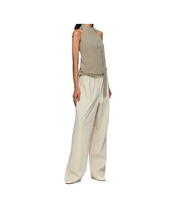 ST. AGNI Paper Bag Waist Wide Leg Casual Pants