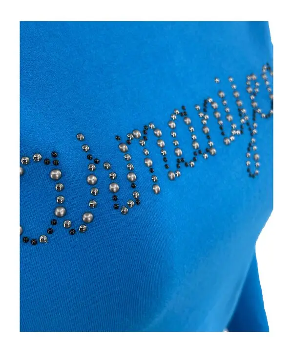 Emporio Armani Embellished Logo Long Sleeve T-shirt - Blue