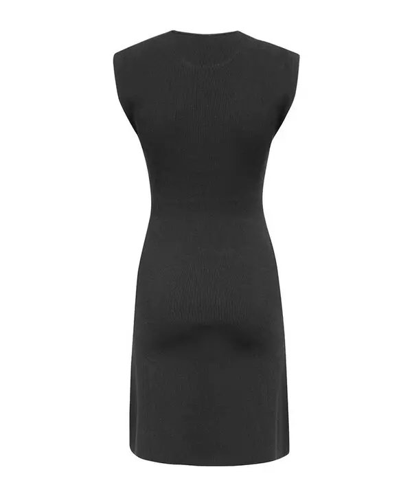 YVES SALOMON Ribbed Knit Cut-out Dress