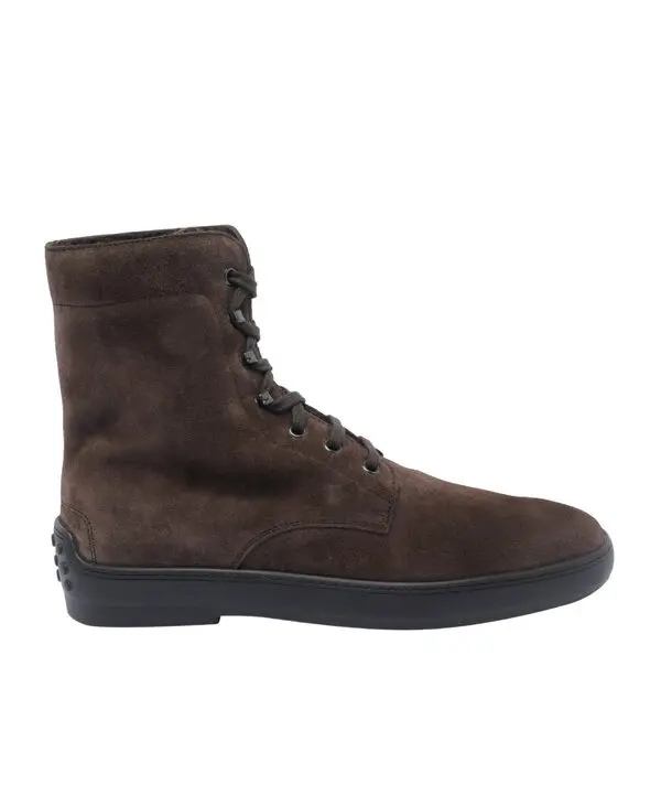 TOD'S Lace-up Suede Boots - Brown