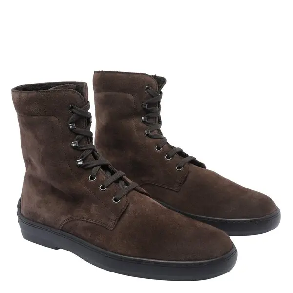 TOD'S Lace-up Suede Boots - Brown