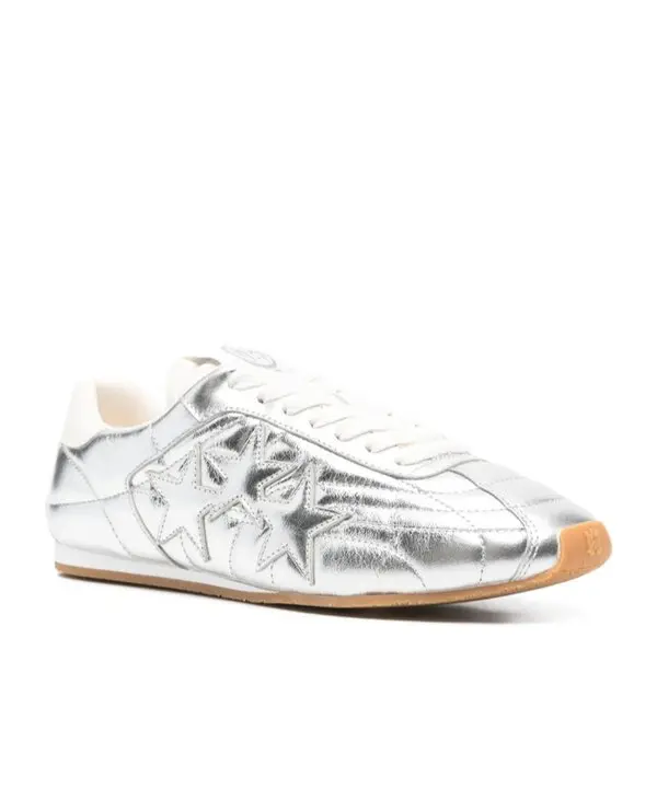 Amiri Pacific Football Slim Lace-up Sneakers - Silve