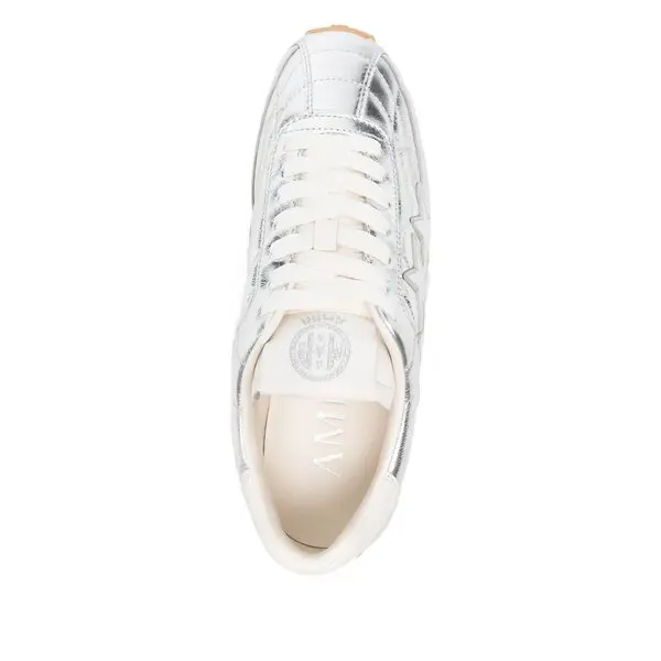 Amiri Pacific Football Slim Lace-up Sneakers - Silve