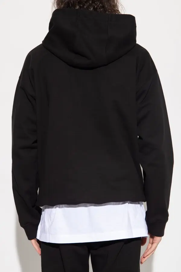 Versace Logo Print Hoodie - Black