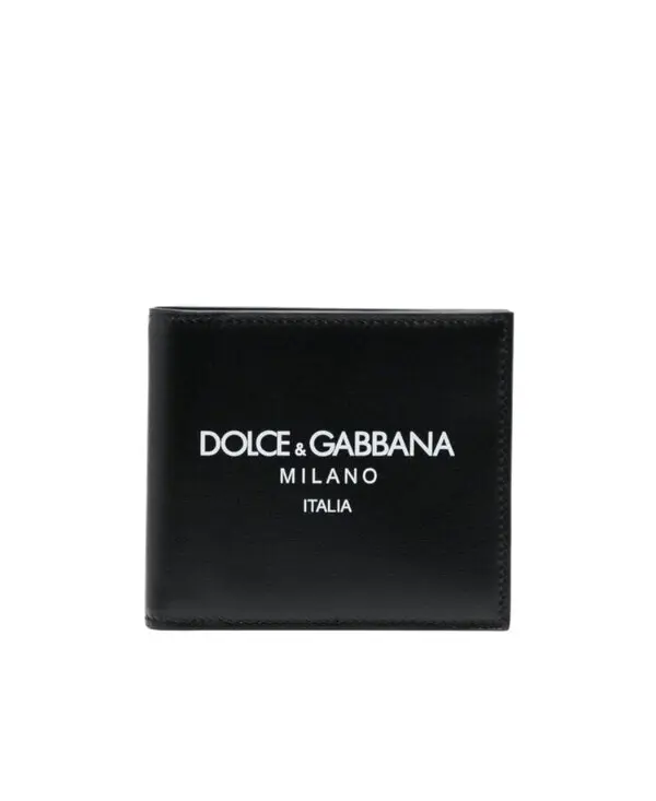 Dolce & Gabbana Dolce Gabbana Logo Printed Bi-fold Wallet - Black