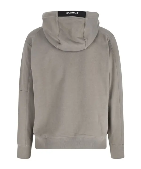 C.P. COMPANY Hooded Fleece Sweater With Kangaroo Pocket - Gray