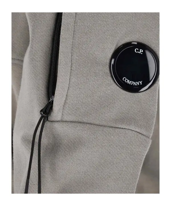 C.P. COMPANY Hooded Fleece Sweater With Kangaroo Pocket - Gray