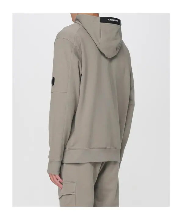 C.P. COMPANY Hooded Fleece Sweater With Kangaroo Pocket - Gray