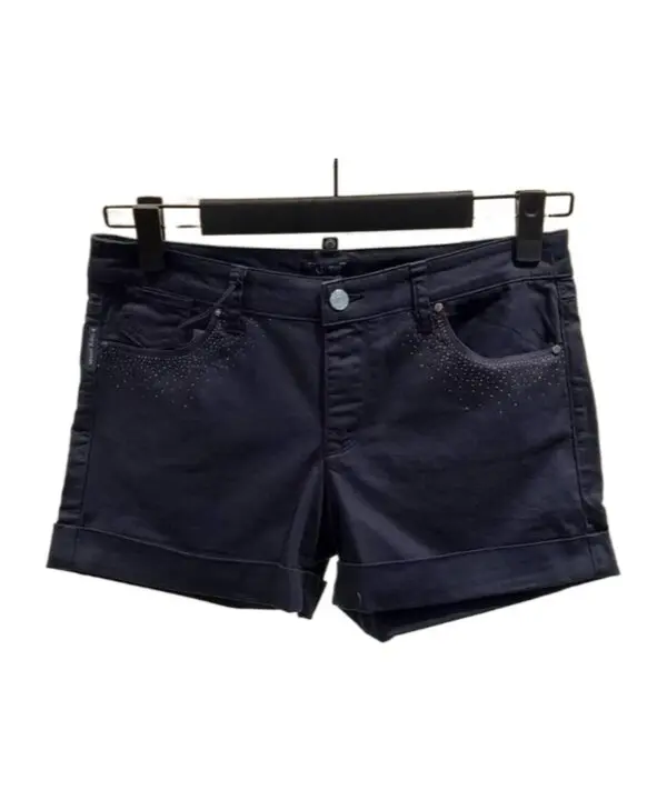 Emporio Armani Embellished Waistband Denim Shorts