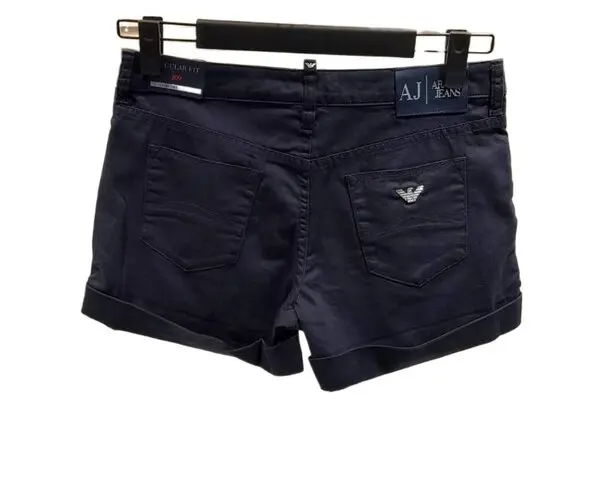 Emporio Armani Embellished Waistband Denim Shorts