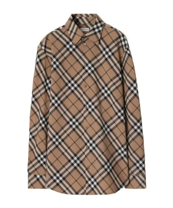 Burberry Long Sleeved Buttoned Checked Shirt - Linden