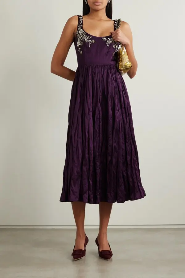 Erdem Sleeveless Embellished Midi Dress
