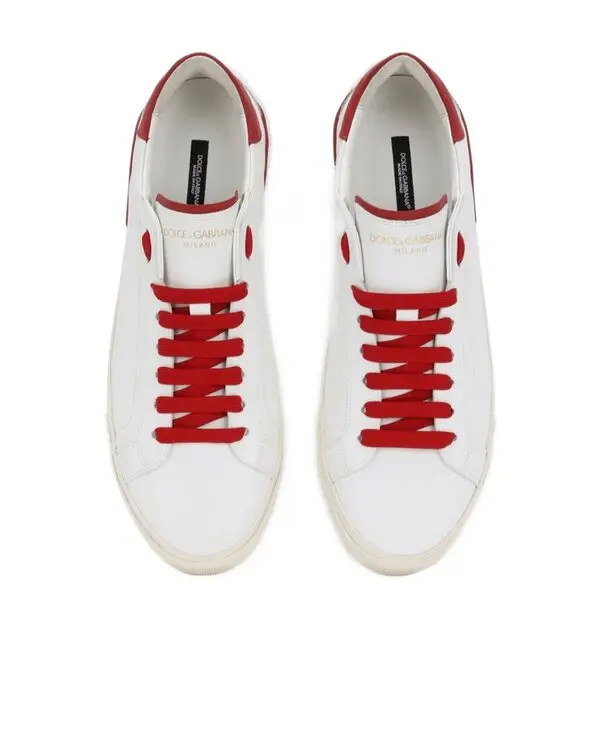 Dolce & Gabbana Portofino Lace-up Sneakers - White