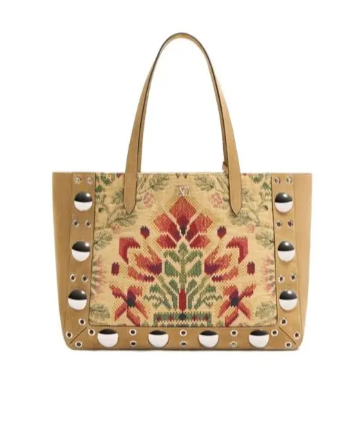 Valentino Garavani Vlogo Signature Top Handle Bag - Havana Beige/multicolor