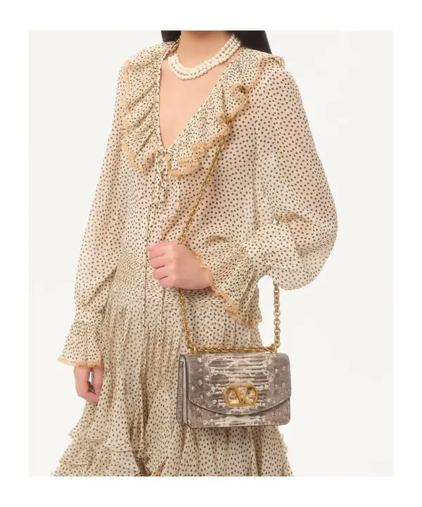 Valentino Garavani Polka Dot Printed Ruffled Blouse - Birch/black