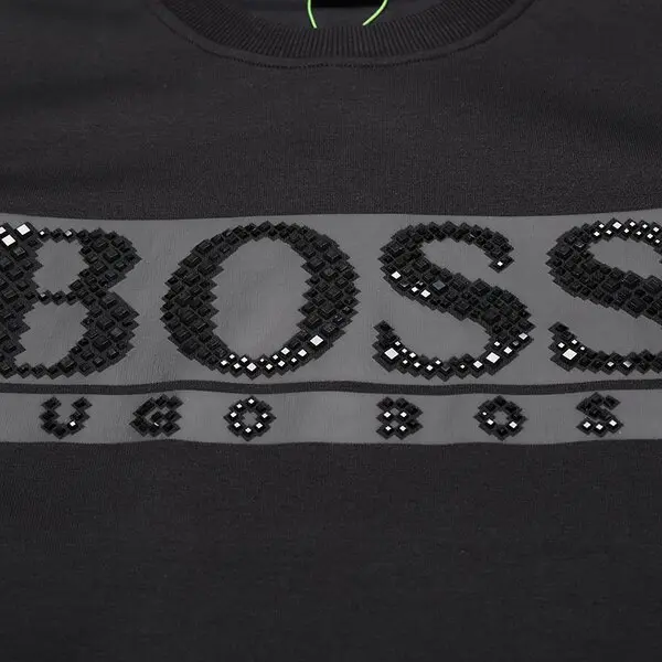 Hugo Boss Embellished Logo Crew Neck Sweatshirt