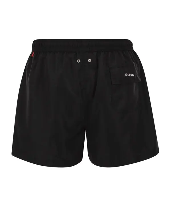 Kiton Short Drawstring Swim Shorts - Black