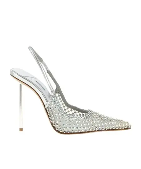 LE SILLA Gilda Embellished Mesh Slingback Pumps