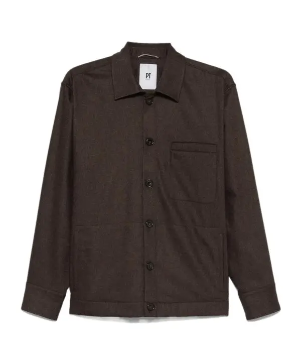 PT TORINO Casual Jacket With Wide Collar - Black