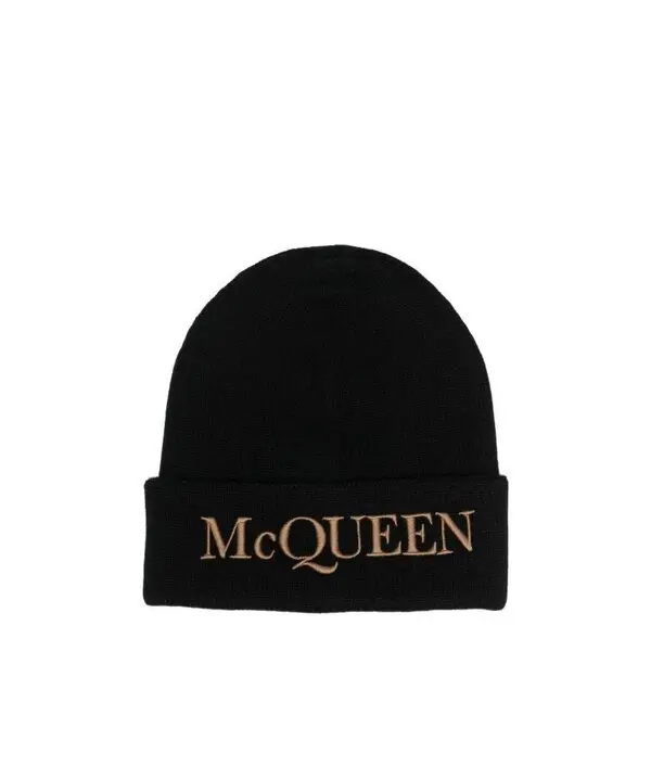 Alexander McQueen Embroidered Logo Beanie - Black